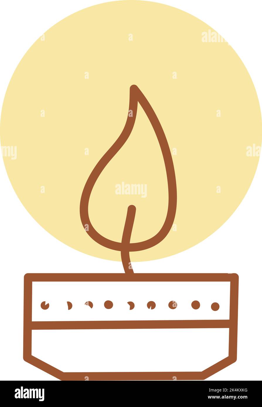 Small candle, illustration, vector on a white background Stock Vector ...