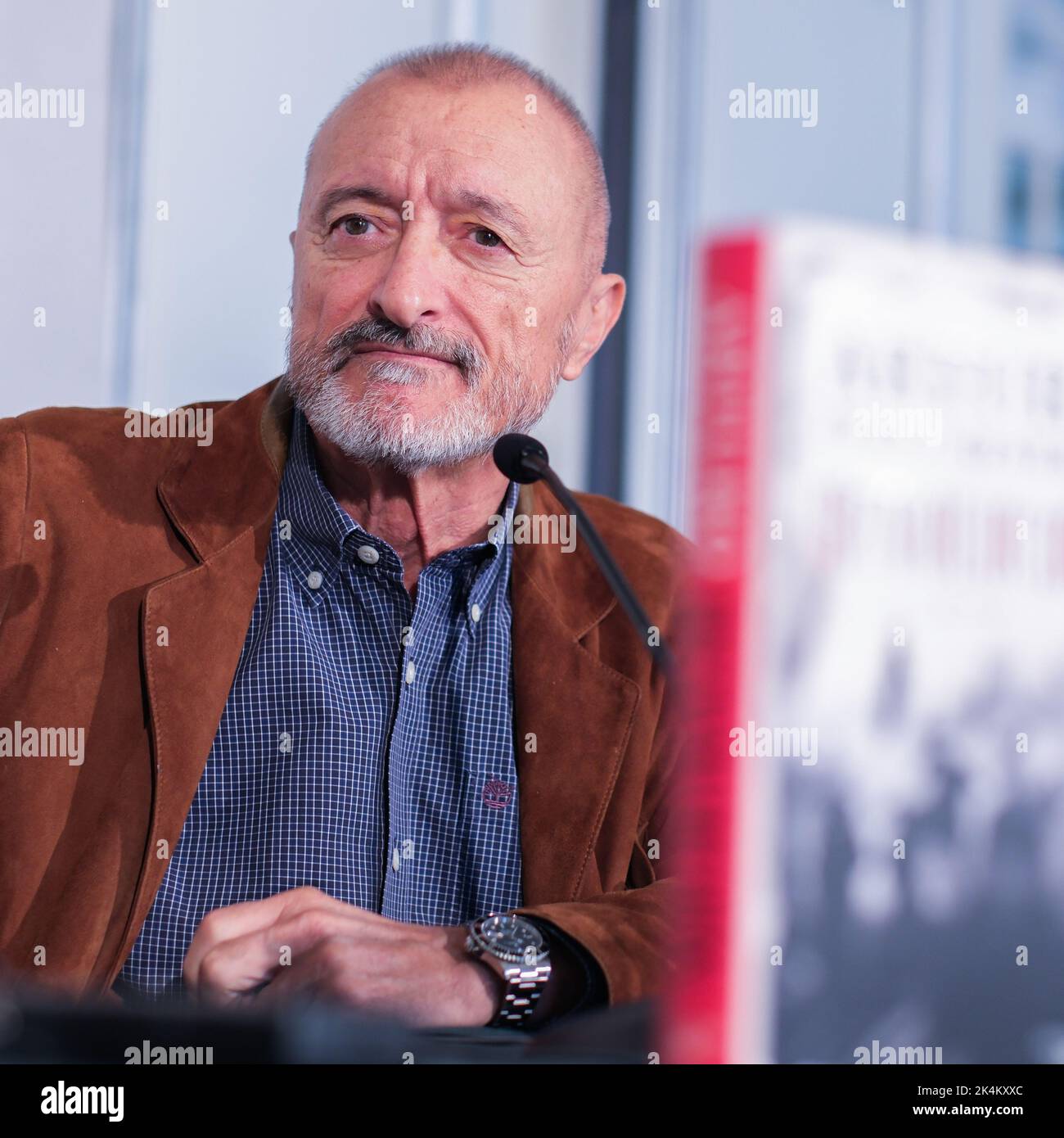 Spanish author, Arturo Perez Reverte presents his new book "Revolucion ...