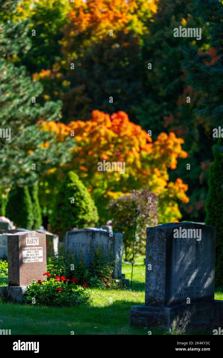Beechwood Cemetery, National Cemetery of Canada during the fall season ...