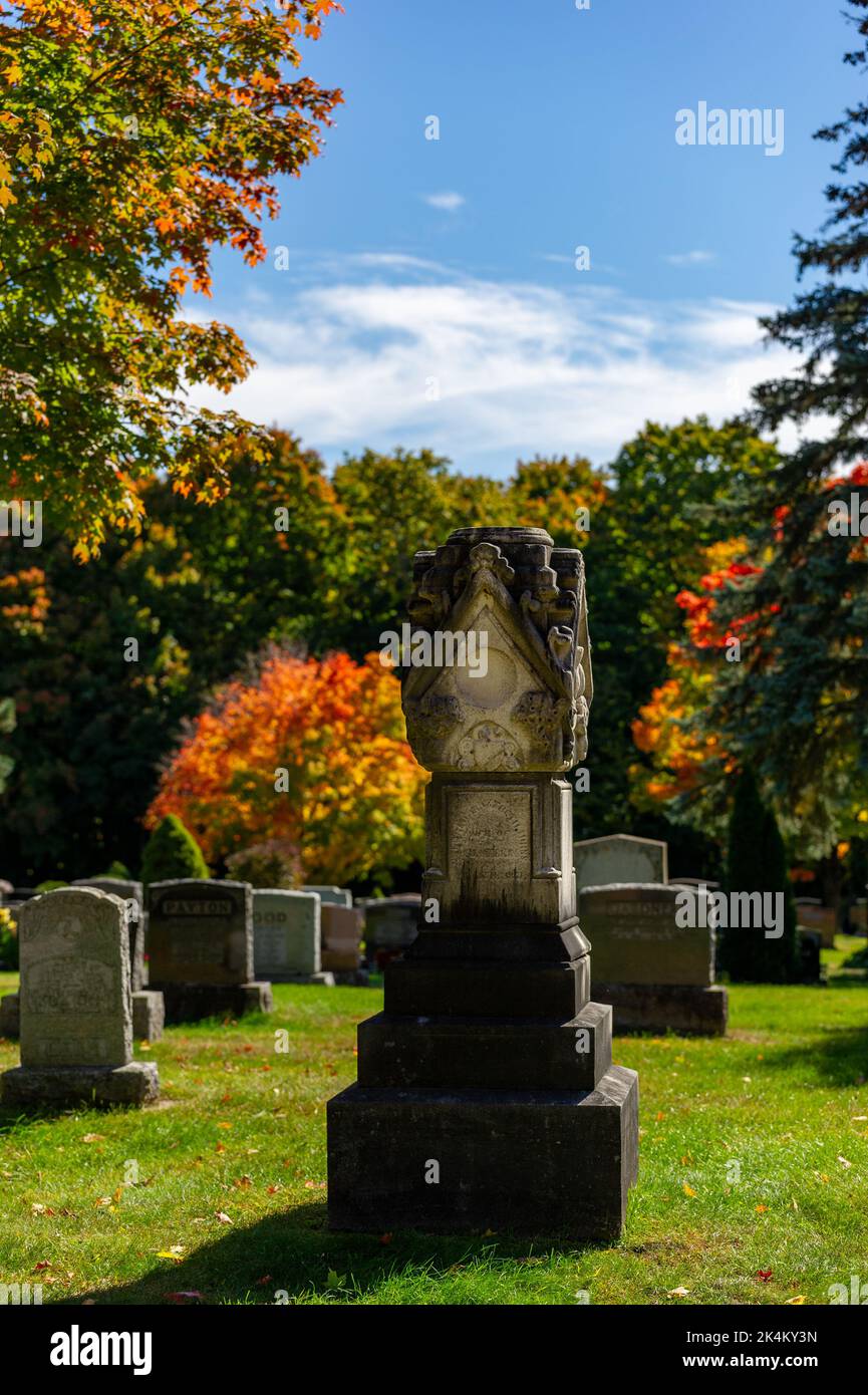 Beechwood Cemetery, National Cemetery of Canada during the fall season ...