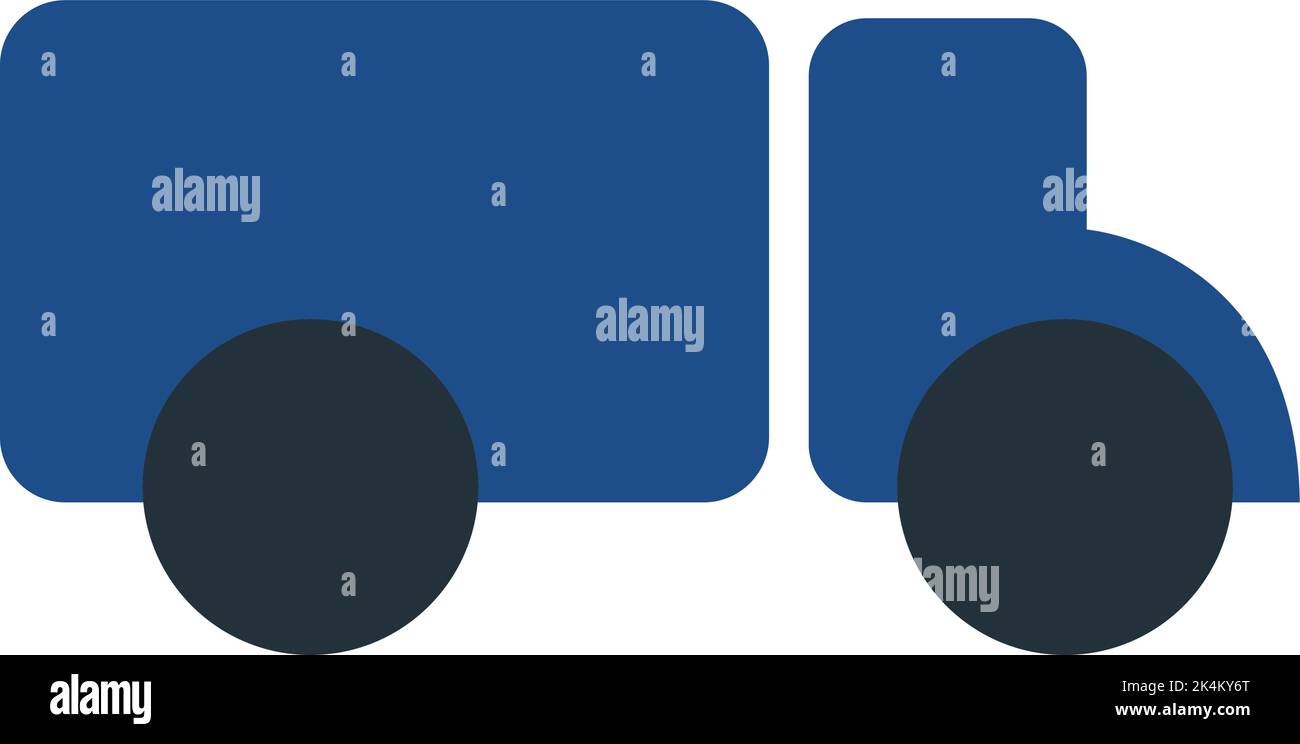 Dark blue truck, illustration, vector on a white background Stock ...