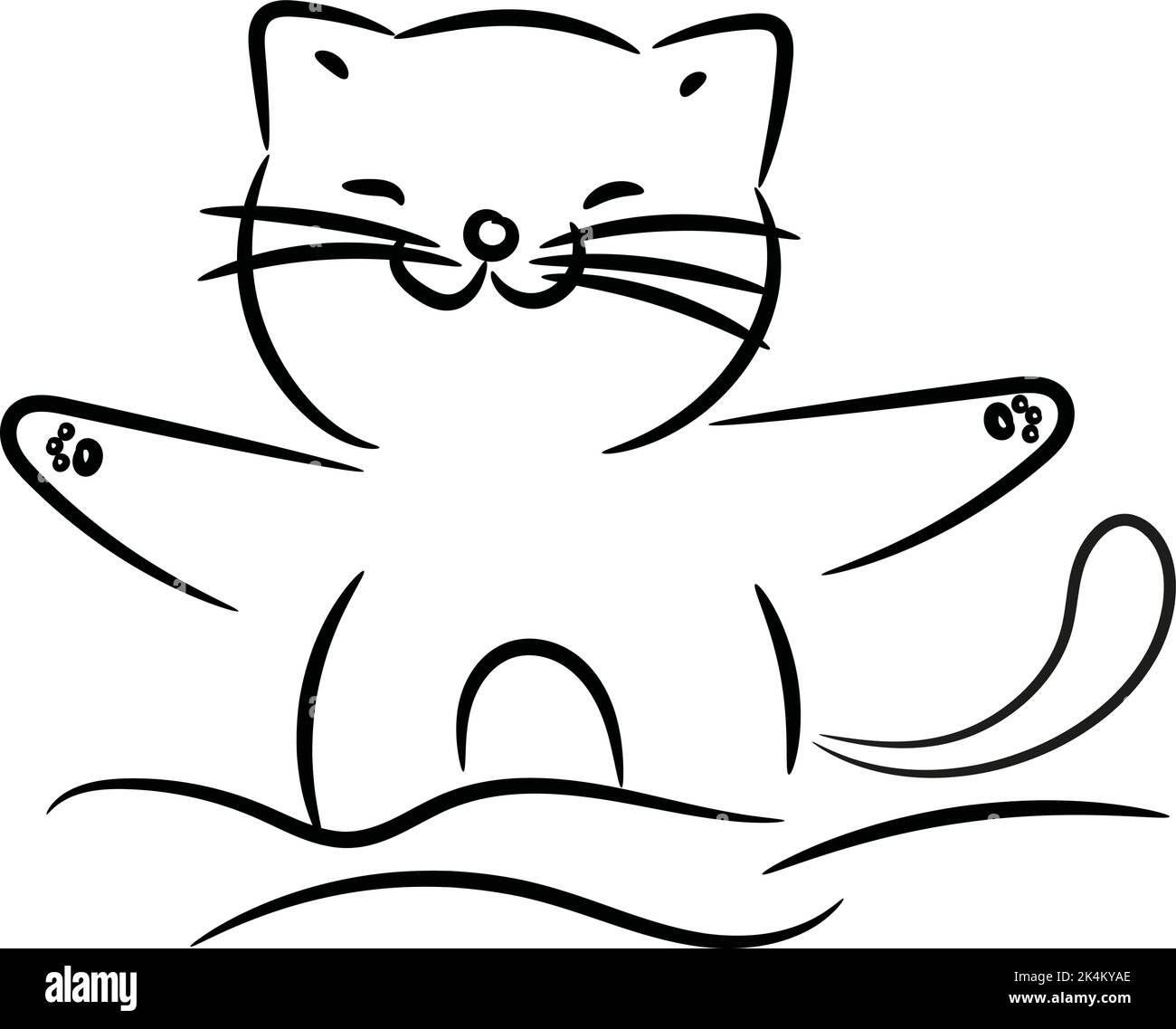 Illustration cat doodle adult Stock Vector Images - Alamy