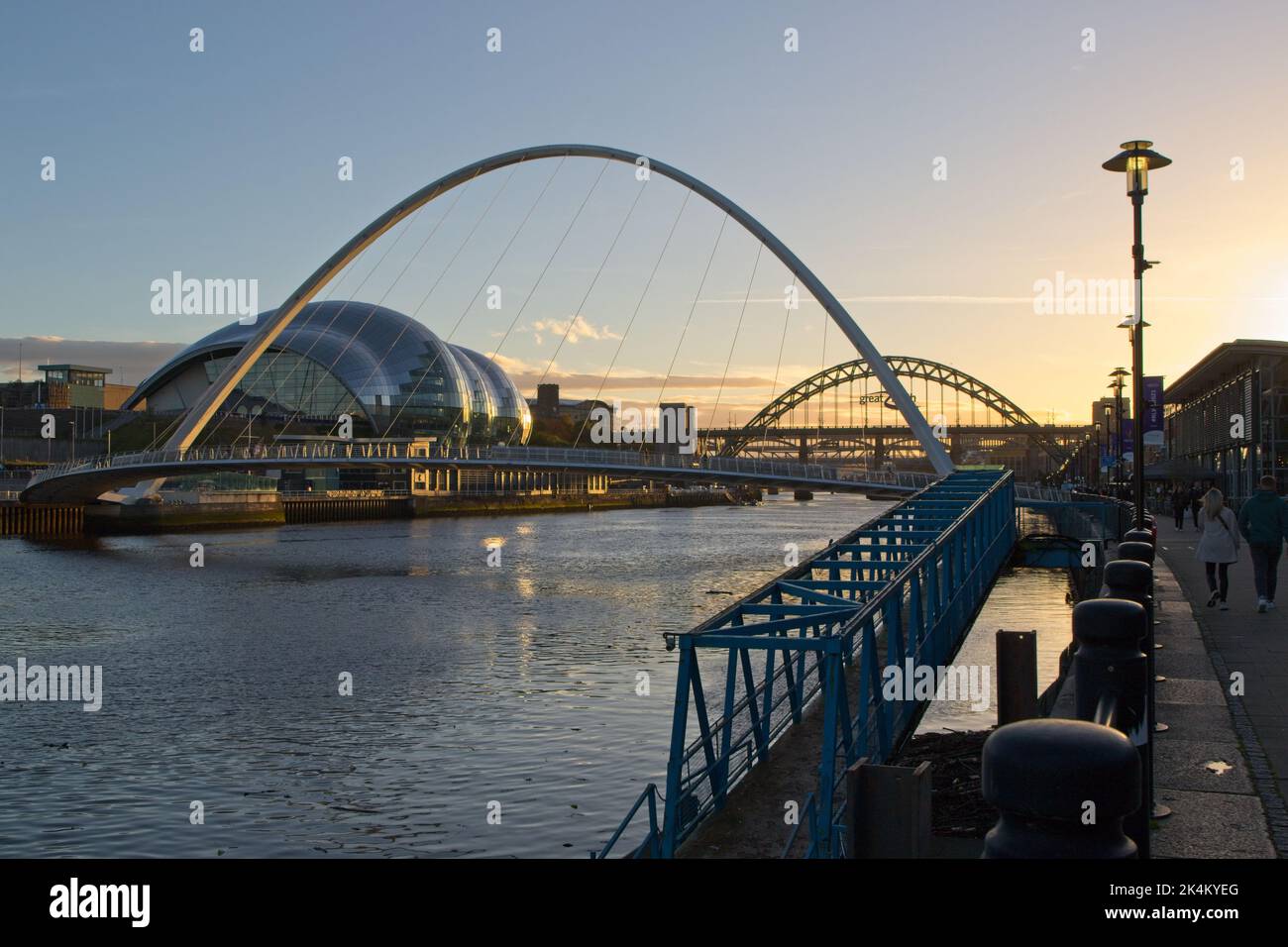 Sunset captured from the Quayside of Newcastle upon Tyne in Tyne and ...