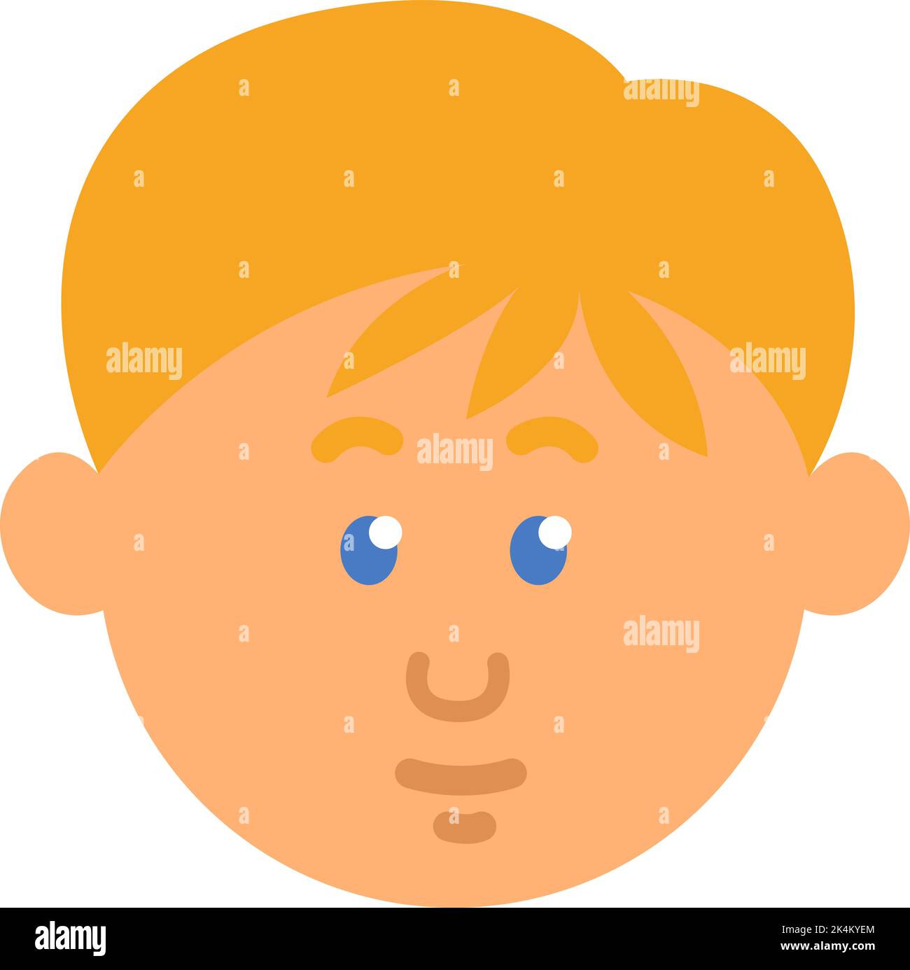 Boy with yellow hair, illustration, vector on a white background Stock ...