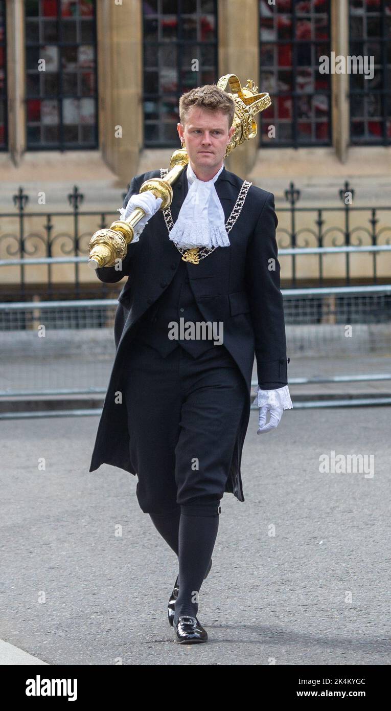 London, England, UK. 3rd Oct, 2022. Lord Chancellor's mace is seen ...