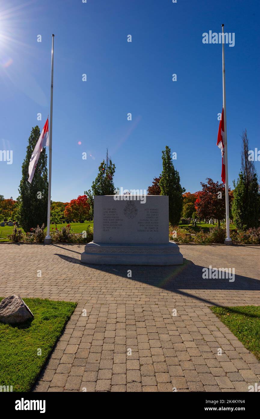 Beechwood Cemetery, National Cemetery of Canada during the fall season ...
