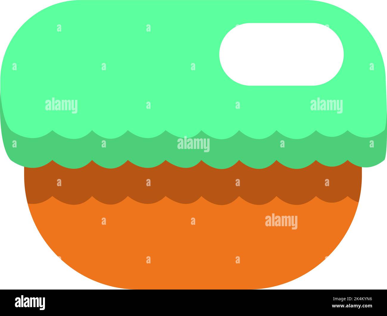 Mint green cake, illustration, vector on a white background Stock ...