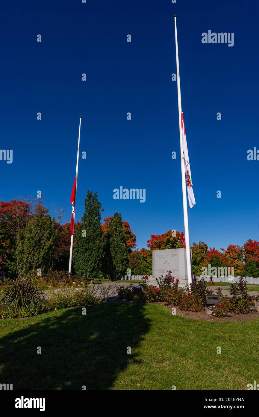 Beechwood Cemetery, National Cemetery of Canada during the fall season ...