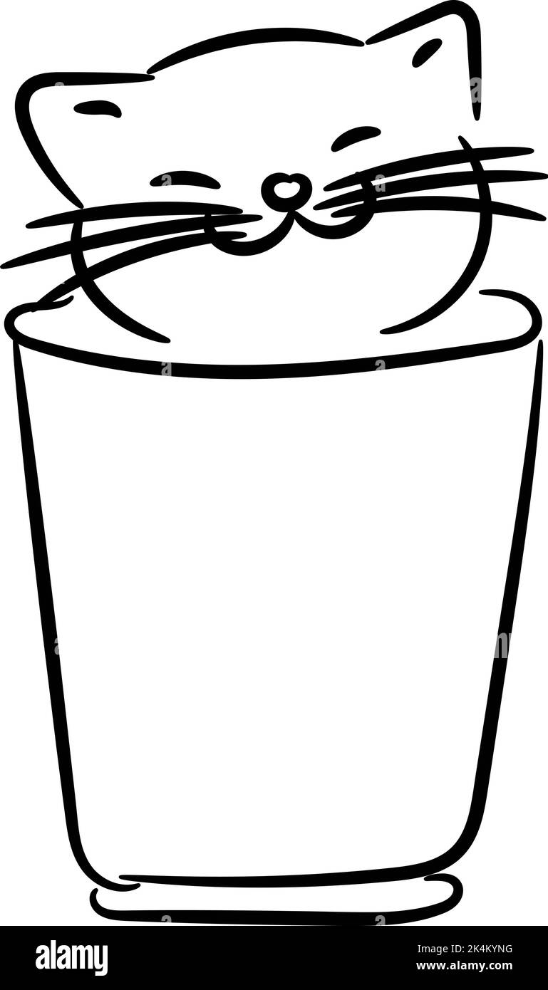 Cat in cup isolated Cut Out Stock Images & Pictures - Alamy
