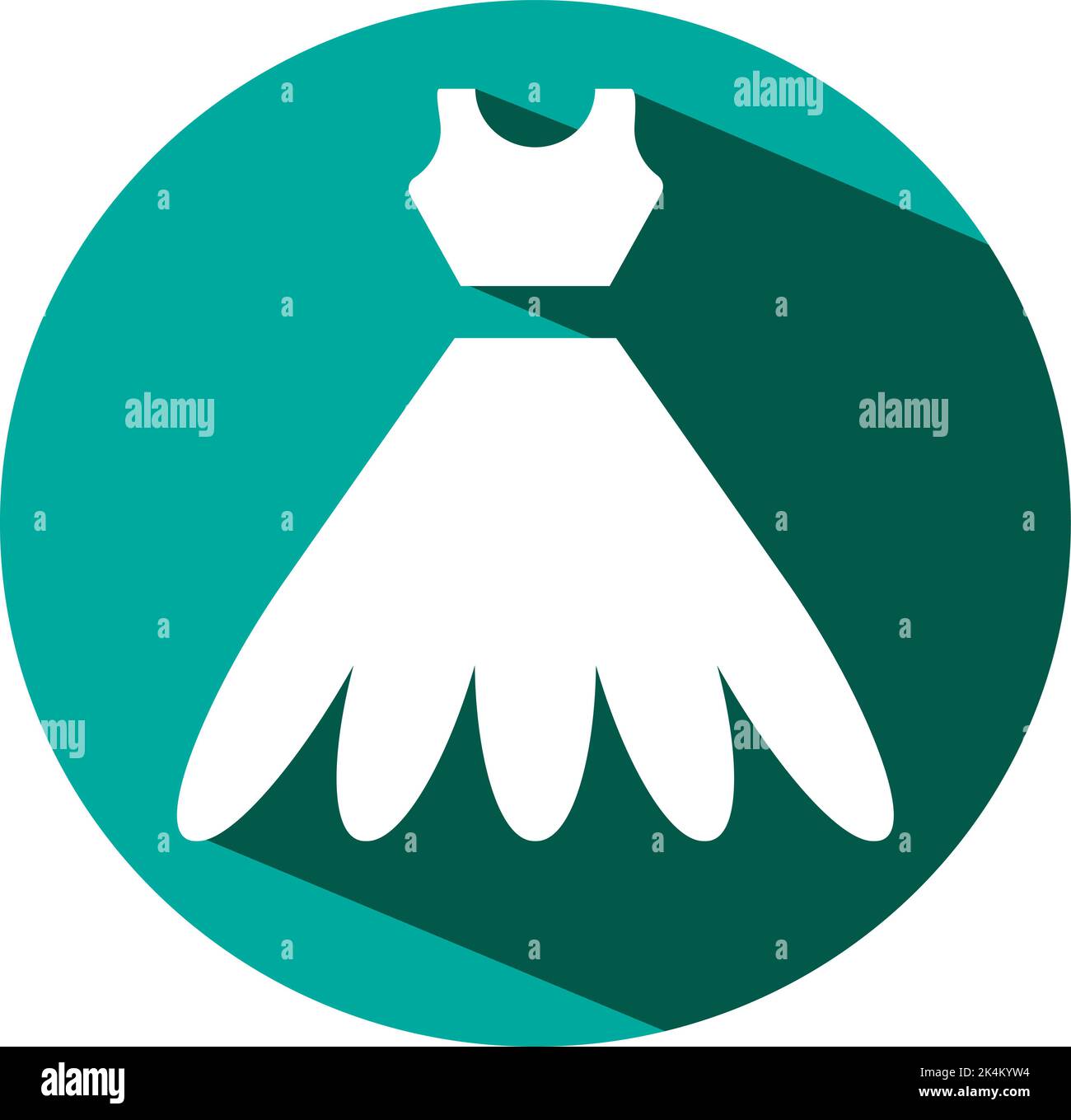 White dress, illustration, vector on a white background Stock Vector ...