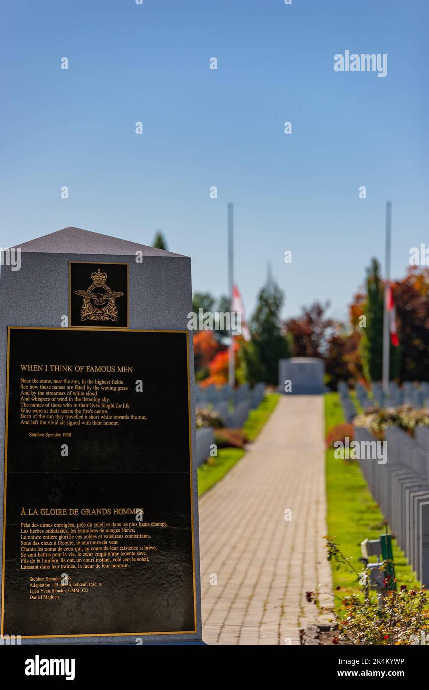 Beechwood Cemetery, National Cemetery of Canada during the fall season ...
