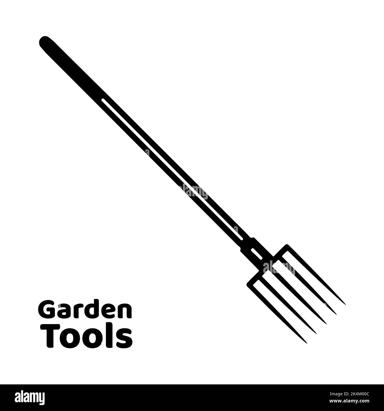 Small forks for loosening the soil and weeds, garden tools for work. Flat style icon. Isolated ...