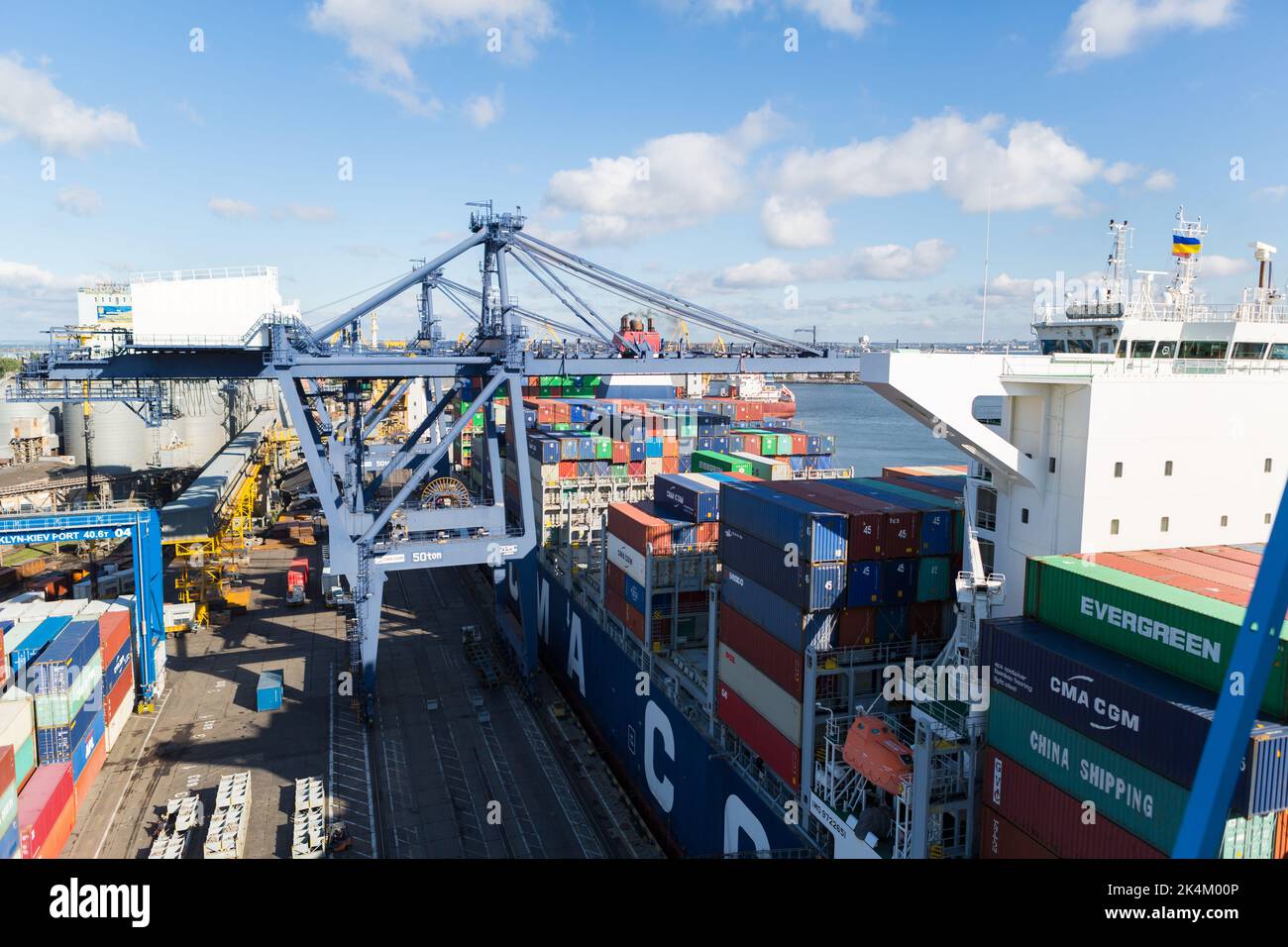 Odessa, Ukraine SIRCA 2018: Container ship in port at container ...