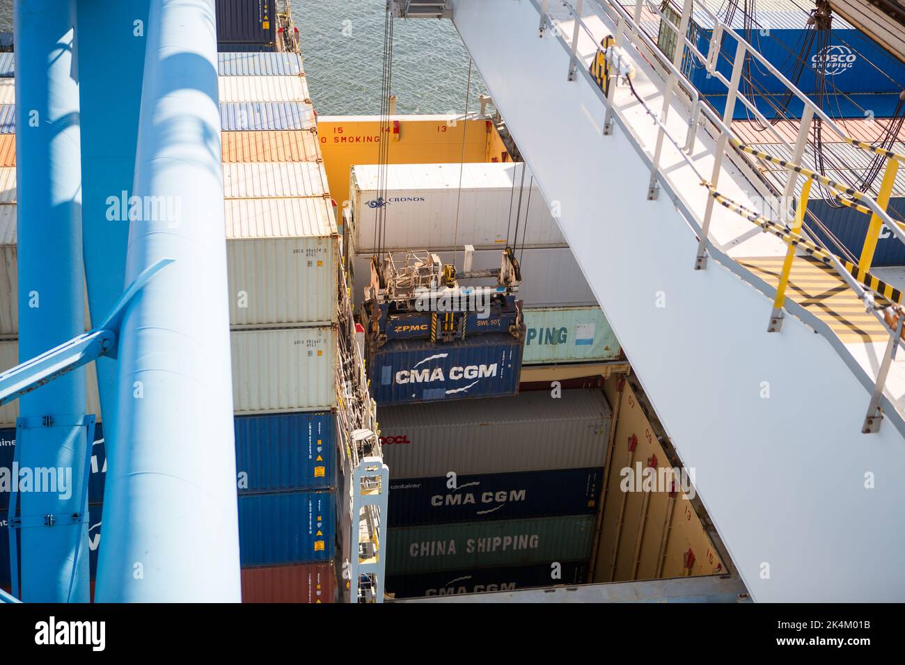 Odessa, Ukraine SIRCA 2018: Container ship in port at container ...