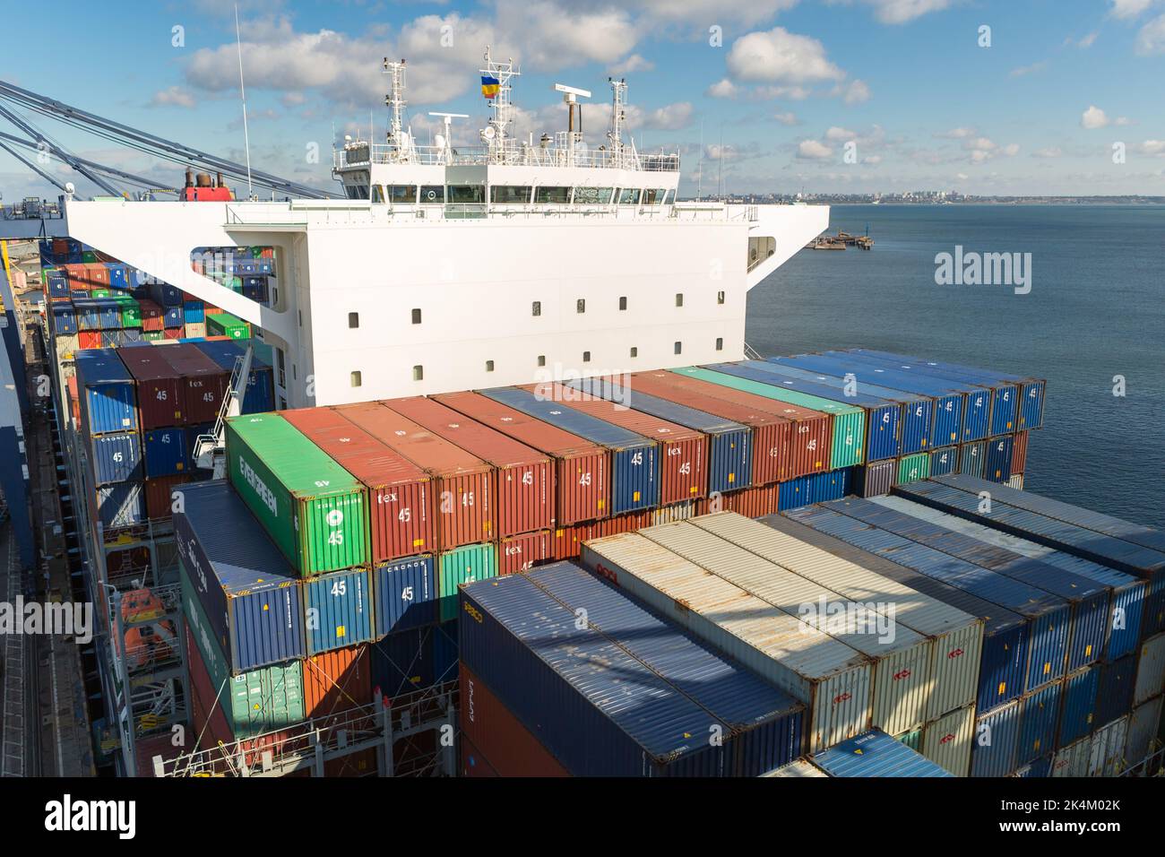 Odessa, Ukraine SIRCA 2018: Container ship in port at container ...