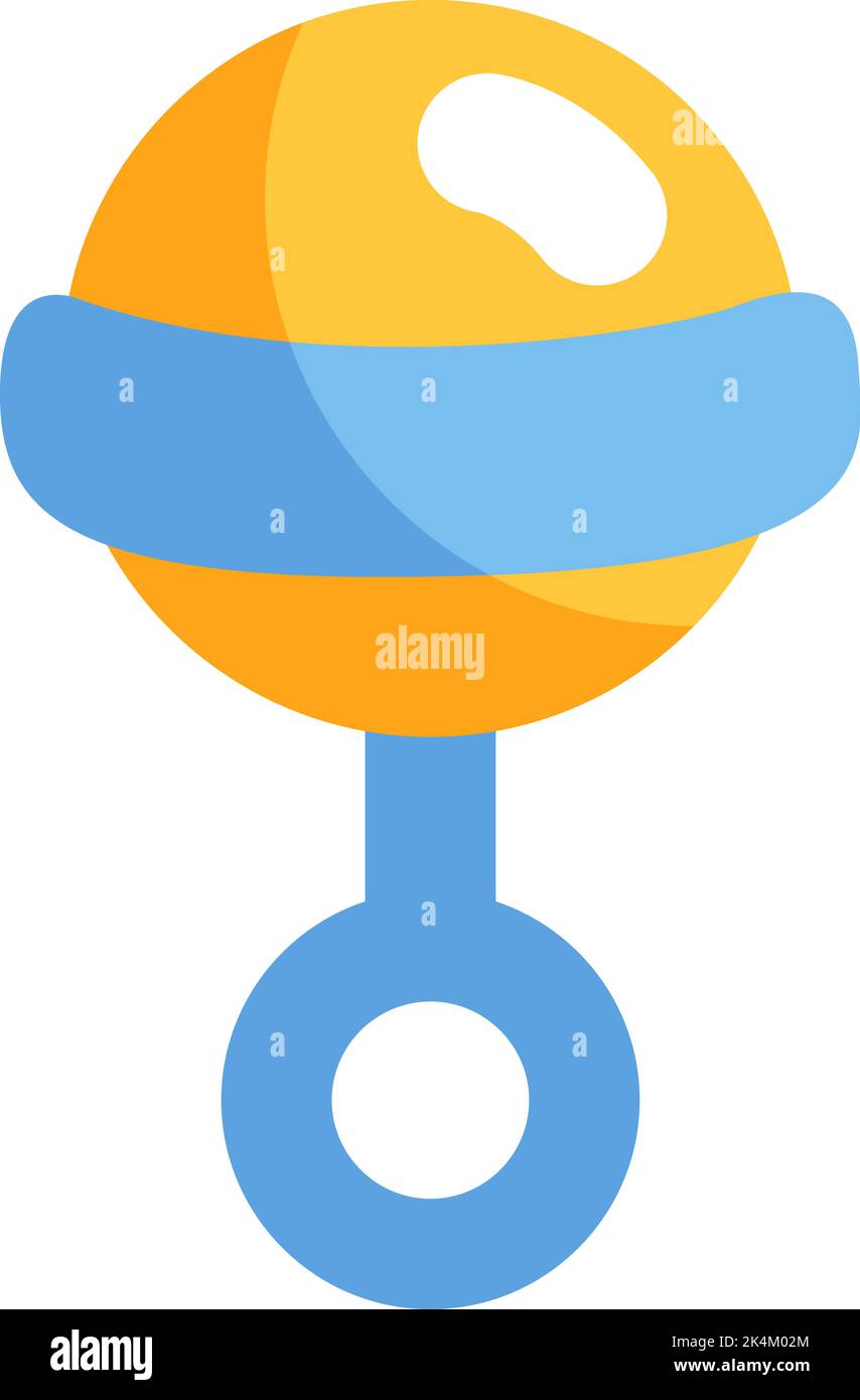 Childhood rattle, illustration, vector on a white background Stock ...