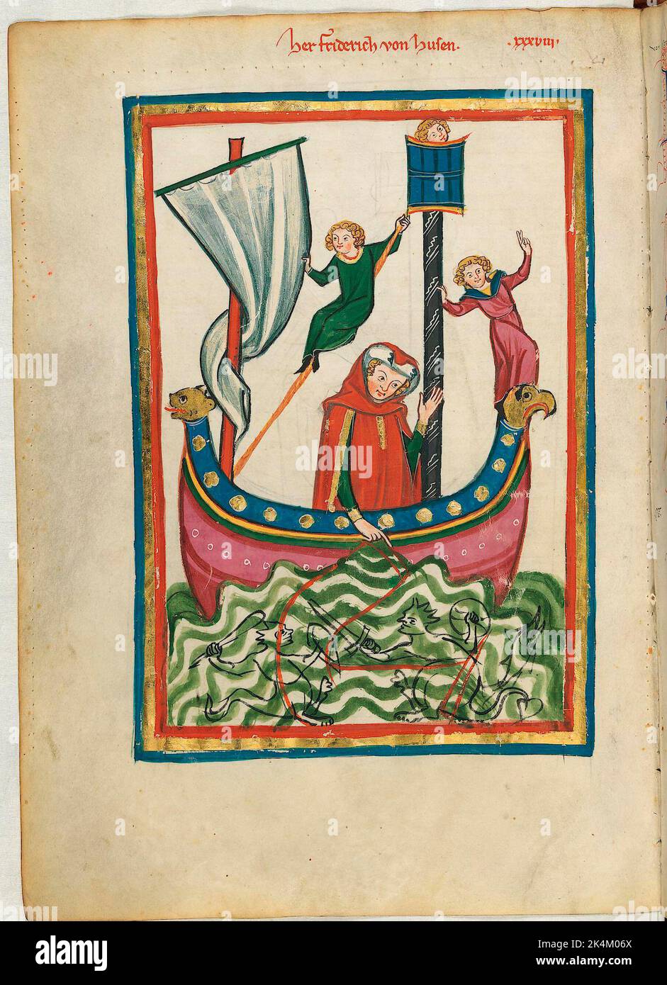 The "Codex Manesse", also known as the "Great Heidelberg Book of Songs ...