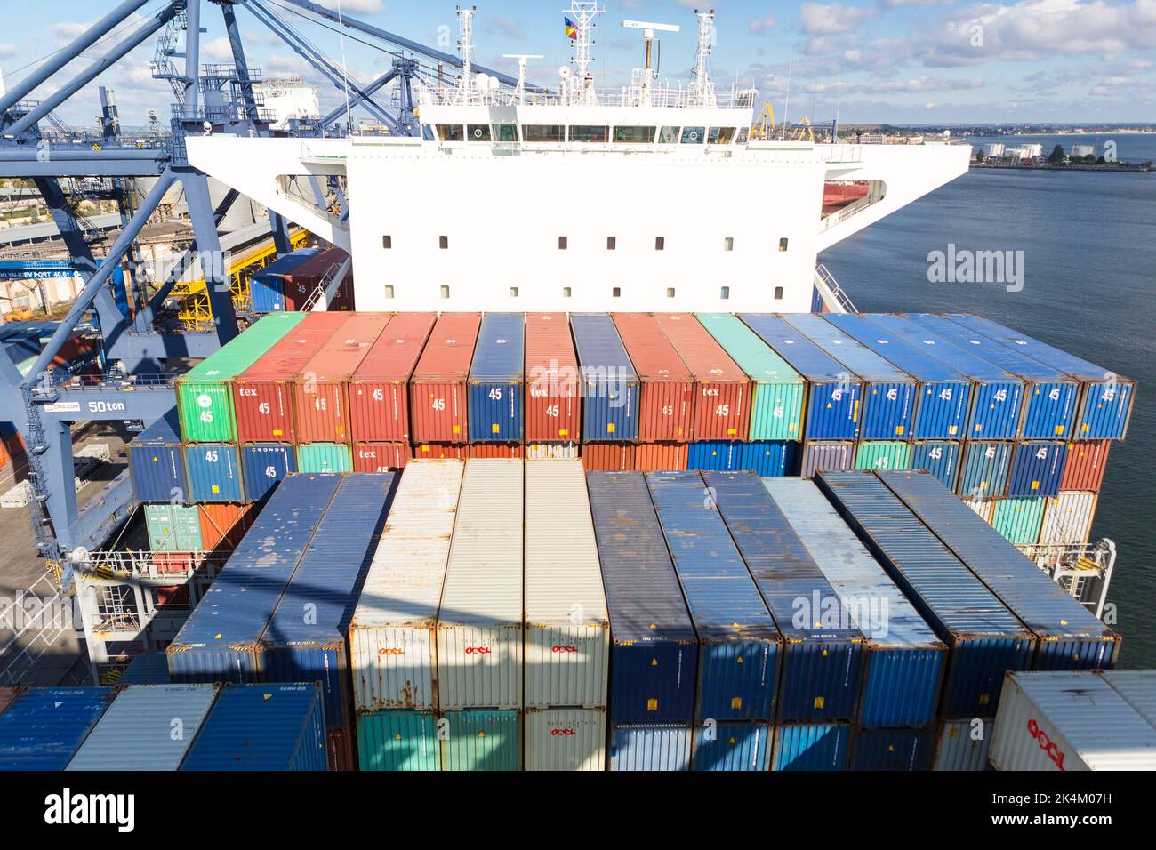 Odessa, Ukraine SIRCA 2018: Container ship in port at container ...