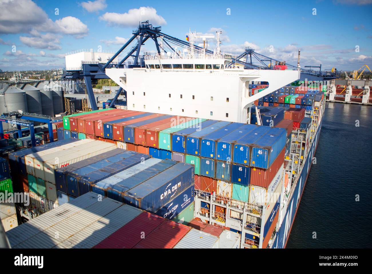 Odessa, Ukraine SIRCA 2018: Container ship in port at container ...