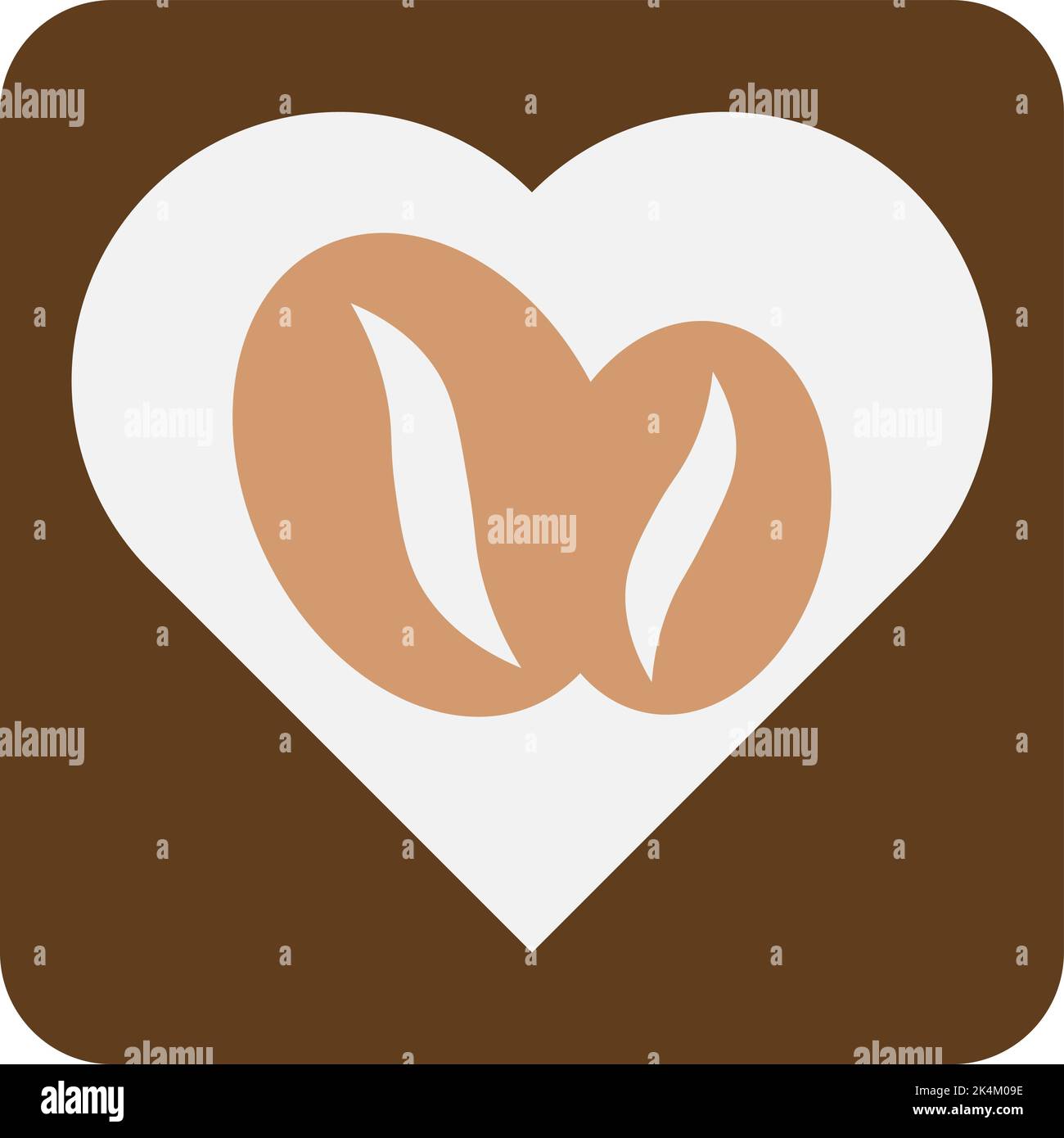 Coffee beans in heart, illustration, vector on a white background Stock ...