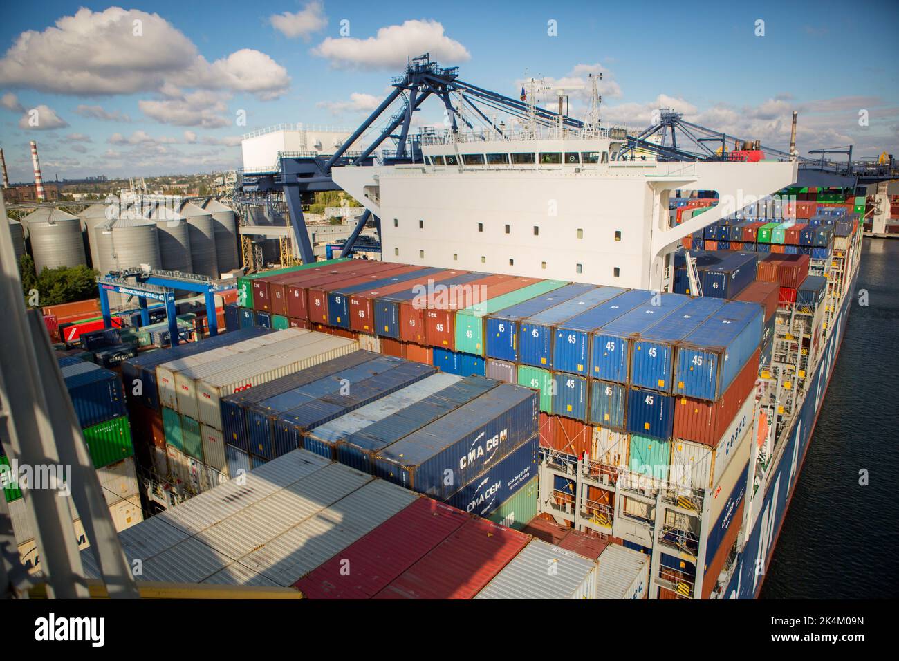 Odessa, Ukraine SIRCA 2018: Container ship in port at container ...