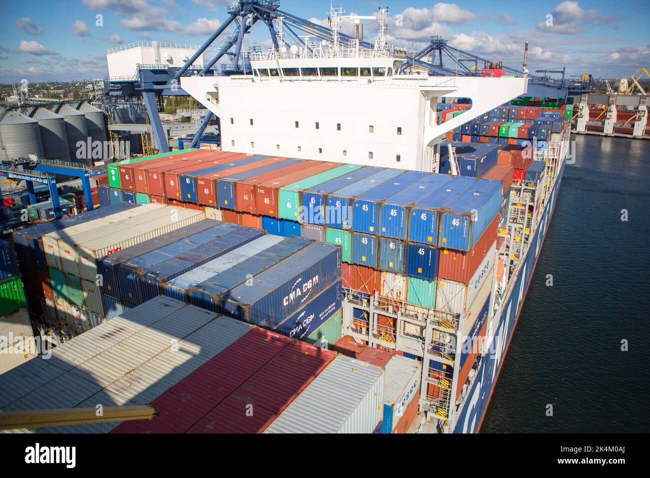Odessa, Ukraine SIRCA 2018: Container ship in port at container ...