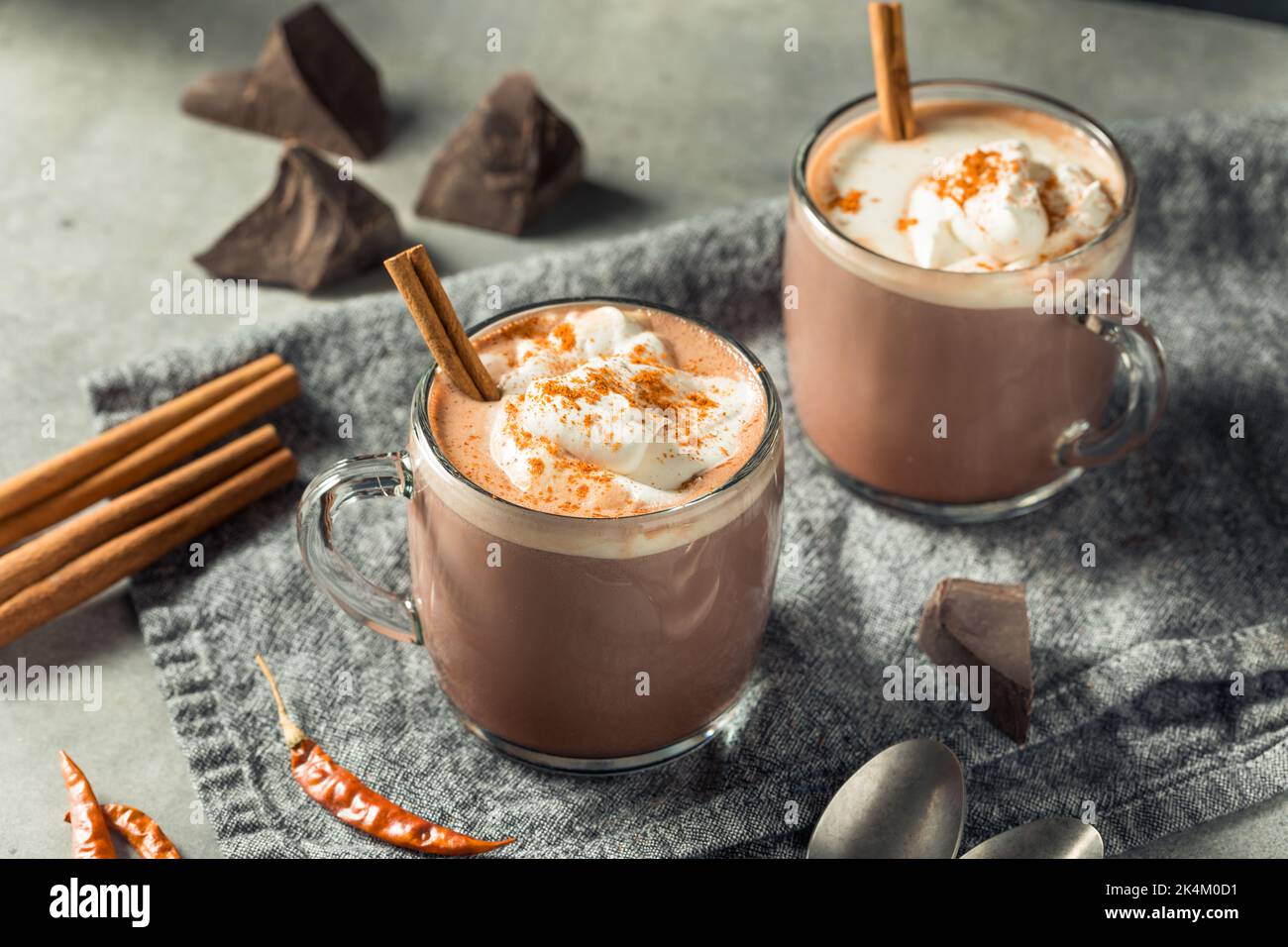 Homemade Spicy Mexican Hot Cocoa Chocolate with Cinnamon and Cayenne ...