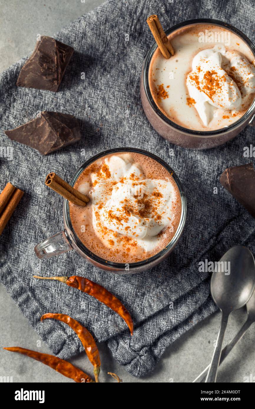 Homemade Spicy Mexican Hot Cocoa Chocolate with Cinnamon and Cayenne ...