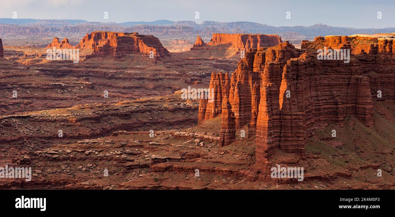 Organ Rock shale towers in Monument Basin on the White Rim Trail in ...