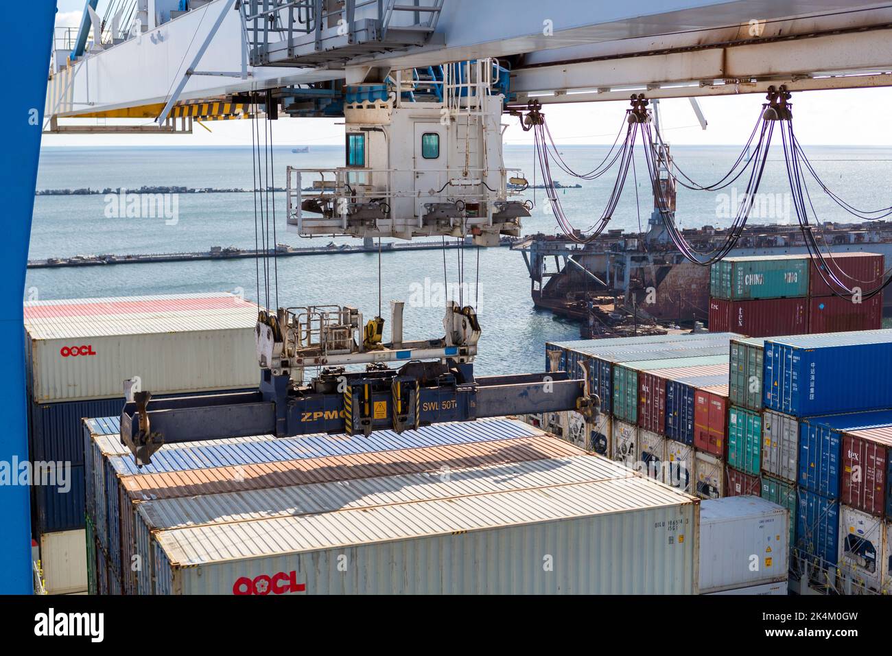 Odessa, Ukraine SIRCA 2018: Container ship in port at container ...