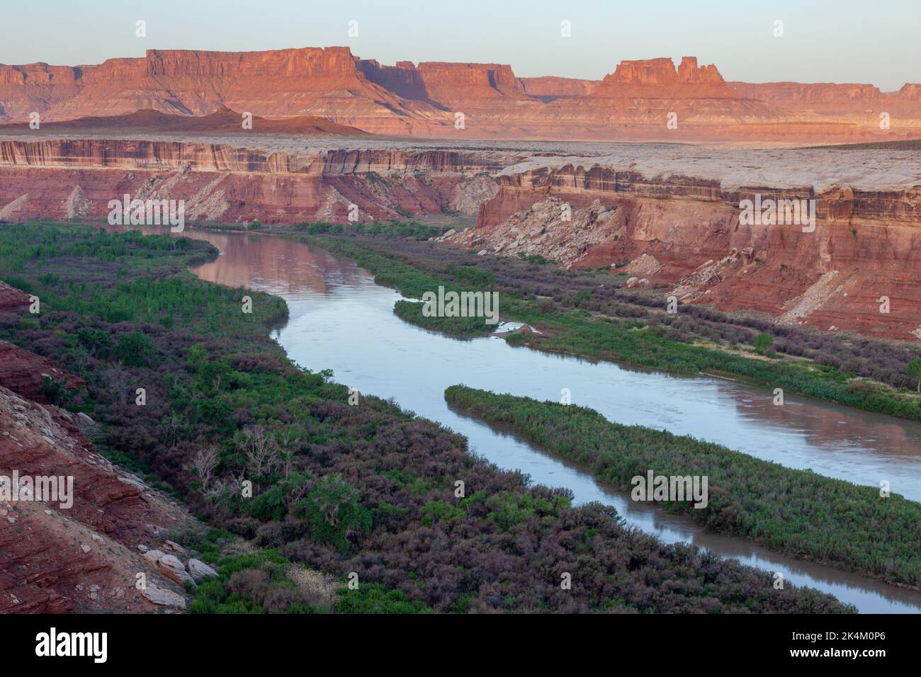 First light over the Green River in Stillwater Canyon cut through the ...