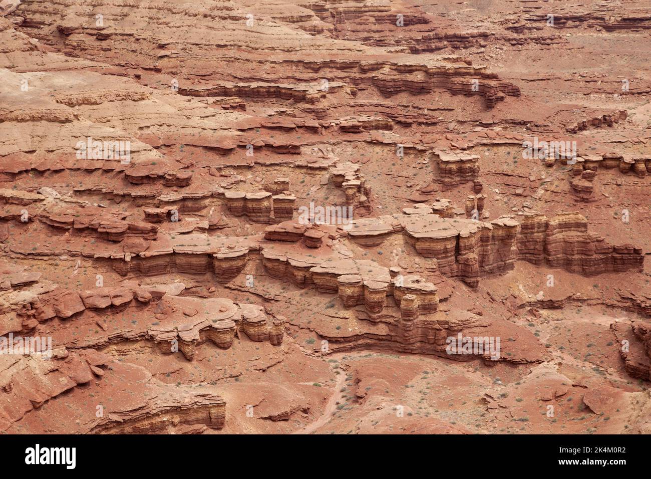 Eroded badland formations below Bighorn Mesa on the White Rim Trail ...