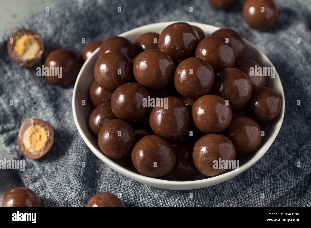 Sweet Chocolate Malted Milk Balls Ready to Eat Stock Photo - Alamy