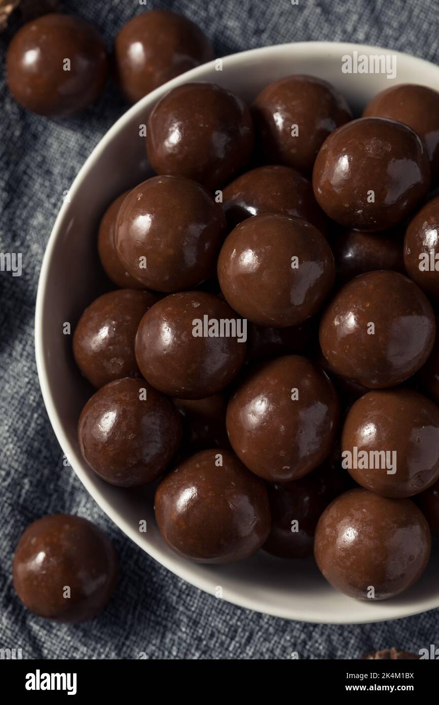 Sweet Chocolate Malted Milk Balls Ready to Eat Stock Photo - Alamy