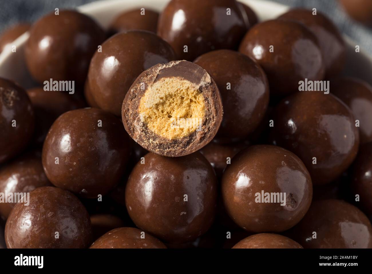 Sweet Chocolate Malted Milk Balls Ready to Eat Stock Photo - Alamy