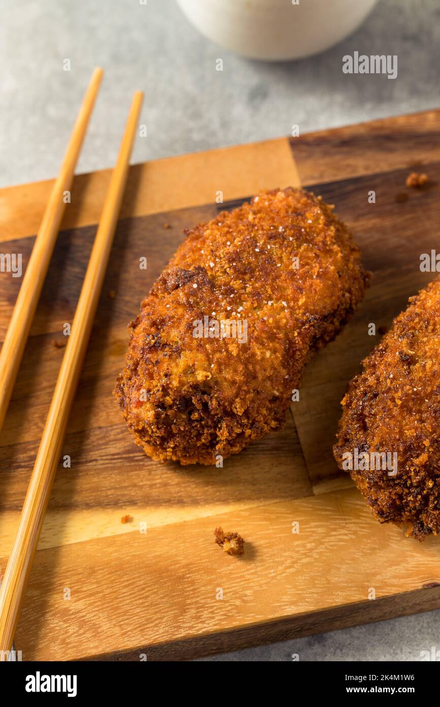 Homemade Japanese Beef Korokke Croquette with Panko and Potato Stock ...