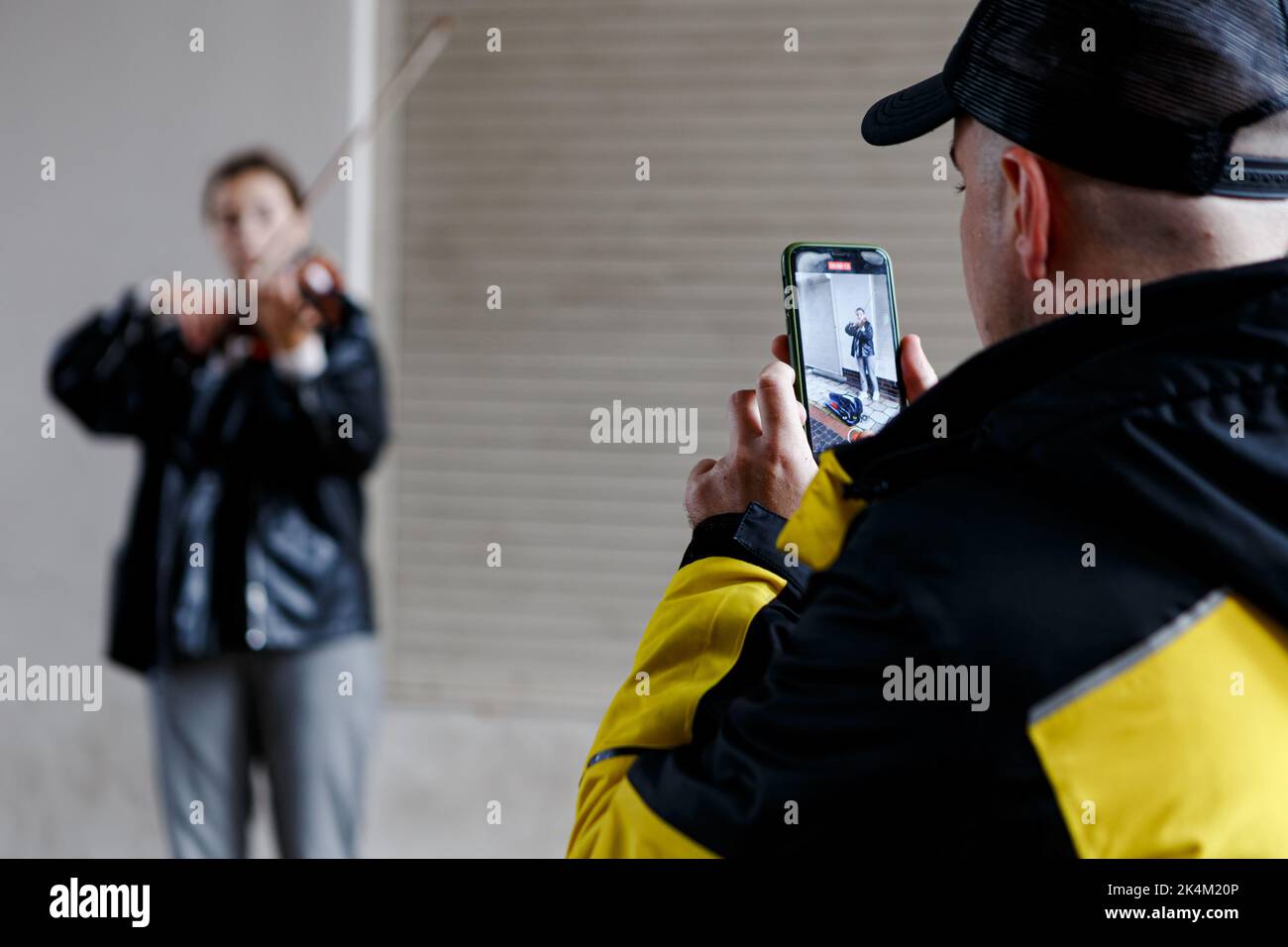 ZAKARPATTIA REGION, UKRAINE - OCTOBER 01, 2022 - A man takes a pictured ...