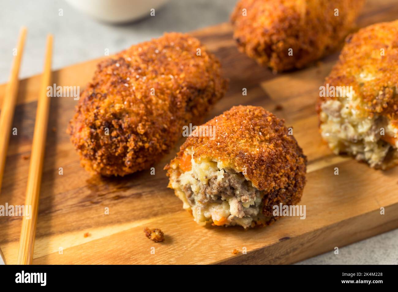 Homemade Japanese Beef Korokke Croquette with Panko and Potato Stock ...