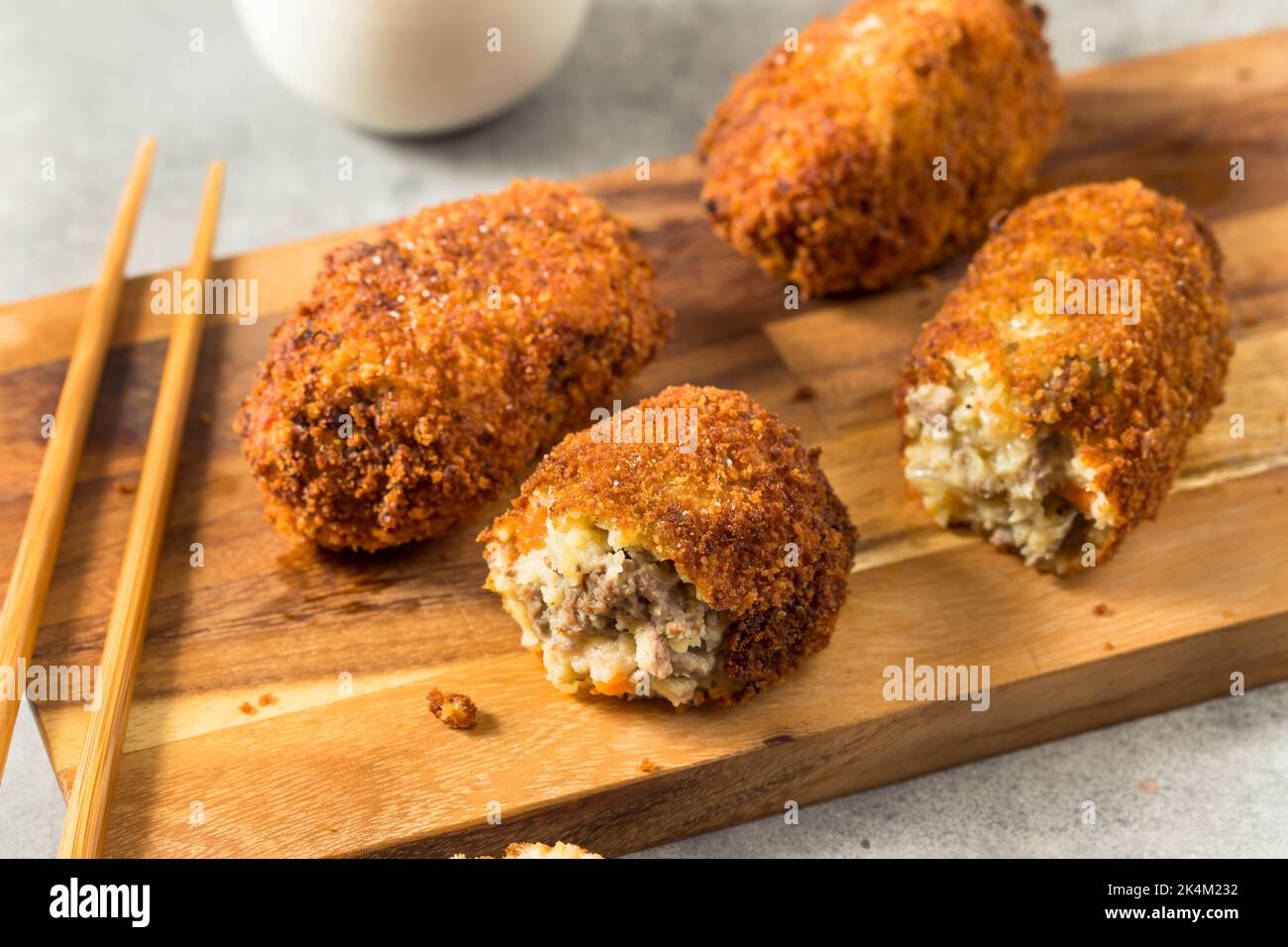 Homemade Japanese Beef Korokke Croquette with Panko and Potato Stock ...