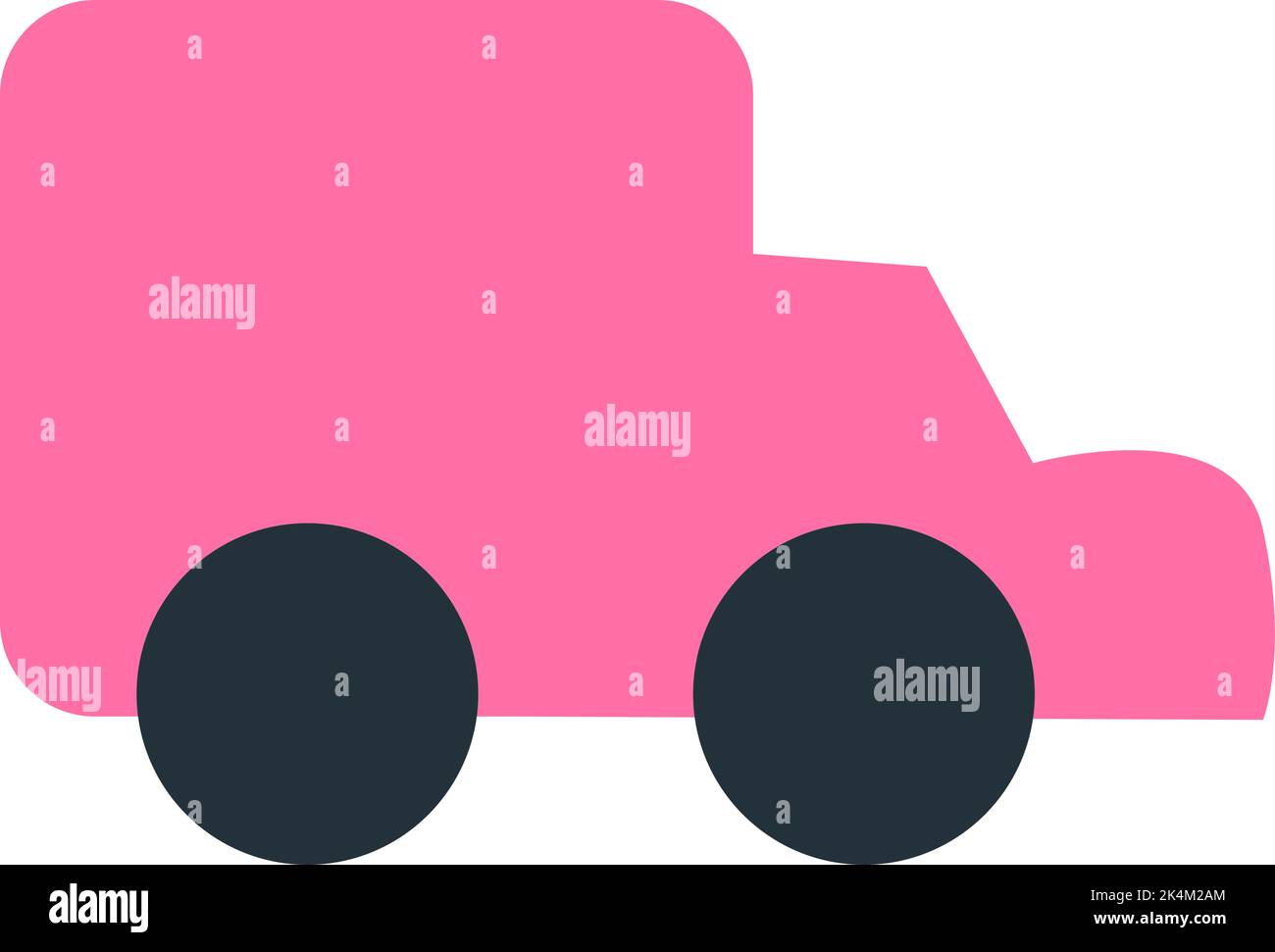 Bright pink truck, illustration, vector on a white background Stock ...
