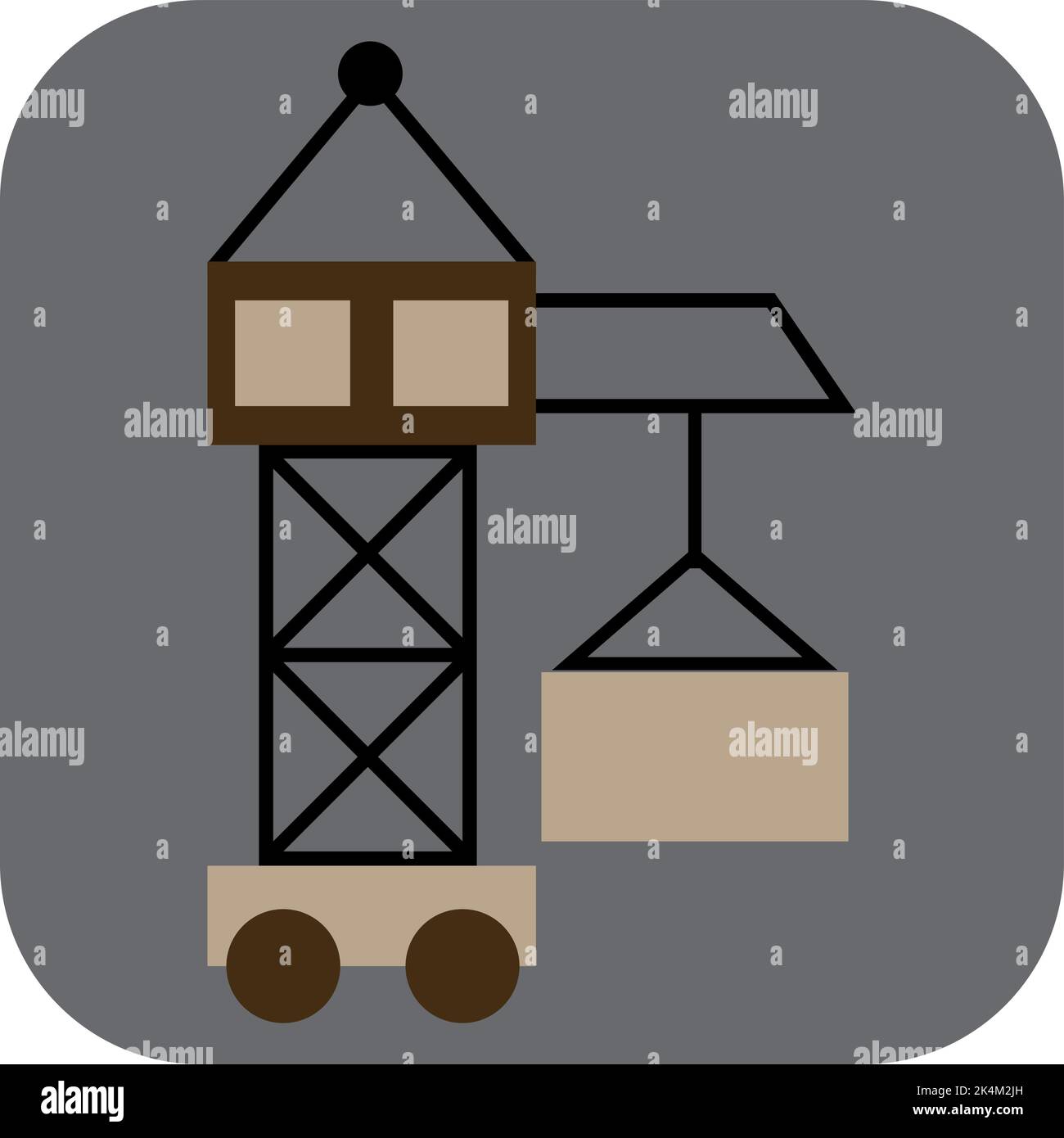 Engineering crane machine, illustration, vector on a white background ...