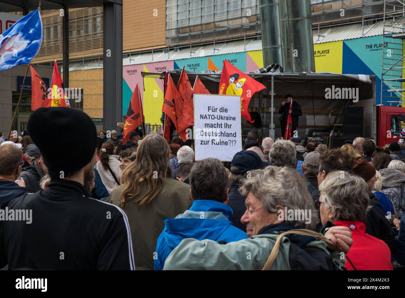 Berlin, Germany. 3rd Oct, 2022. On October 3, 2022 protesters gathered ...