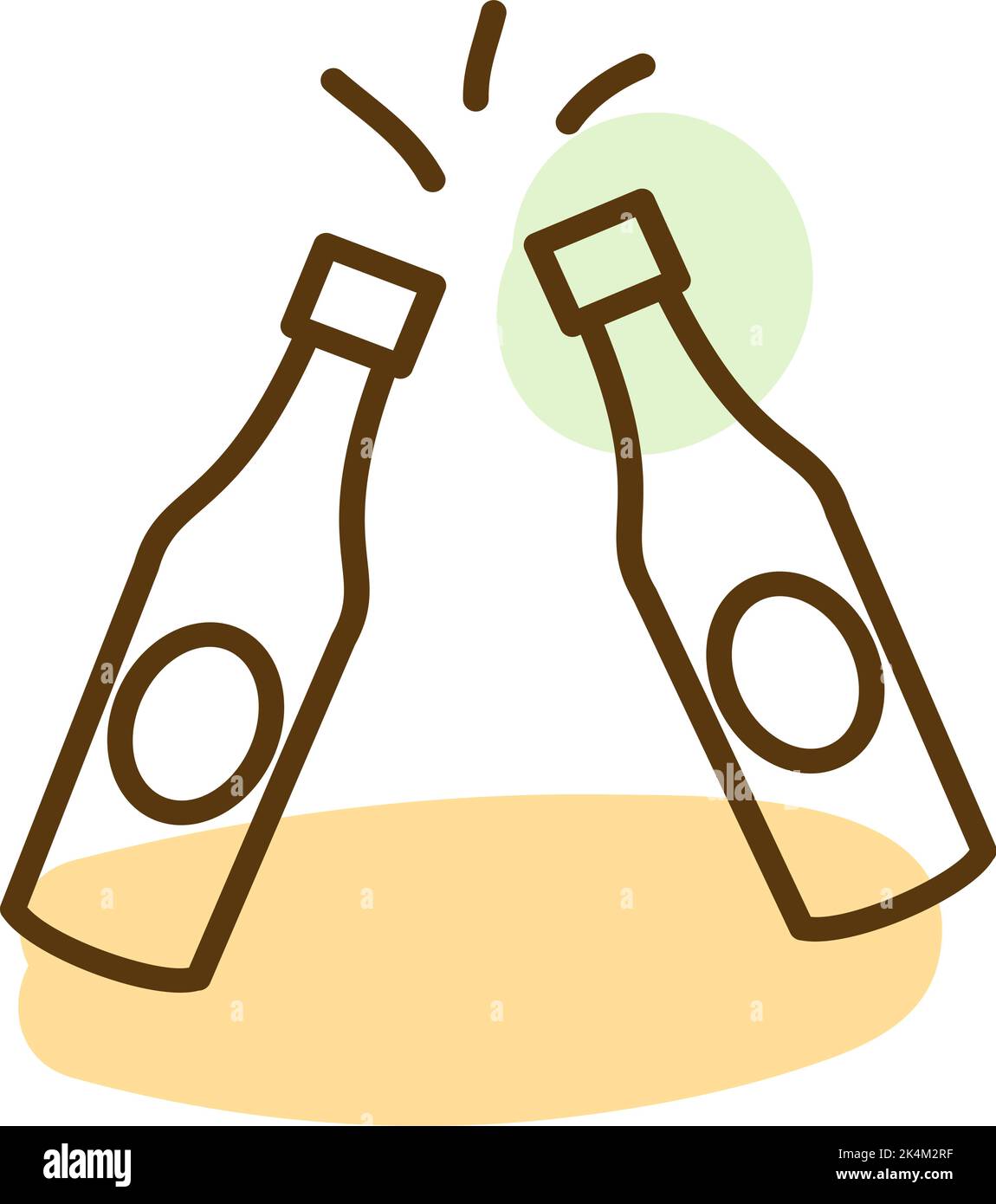 Two bottles of beer, illustration, vector on a white background Stock ...