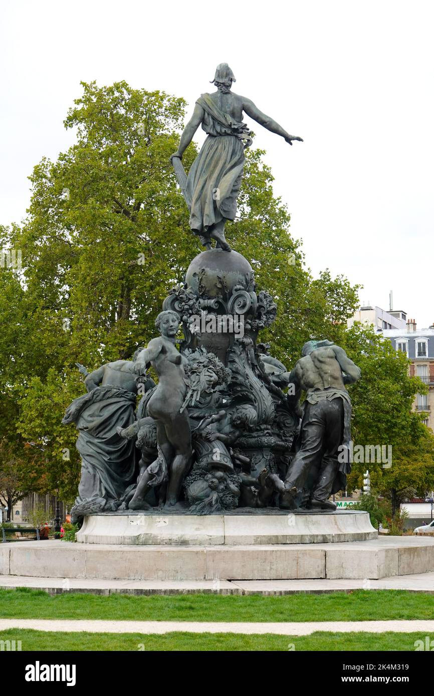 Place de la Nation, large bronze sculpture by Aimé-Jules Dalou, the ...