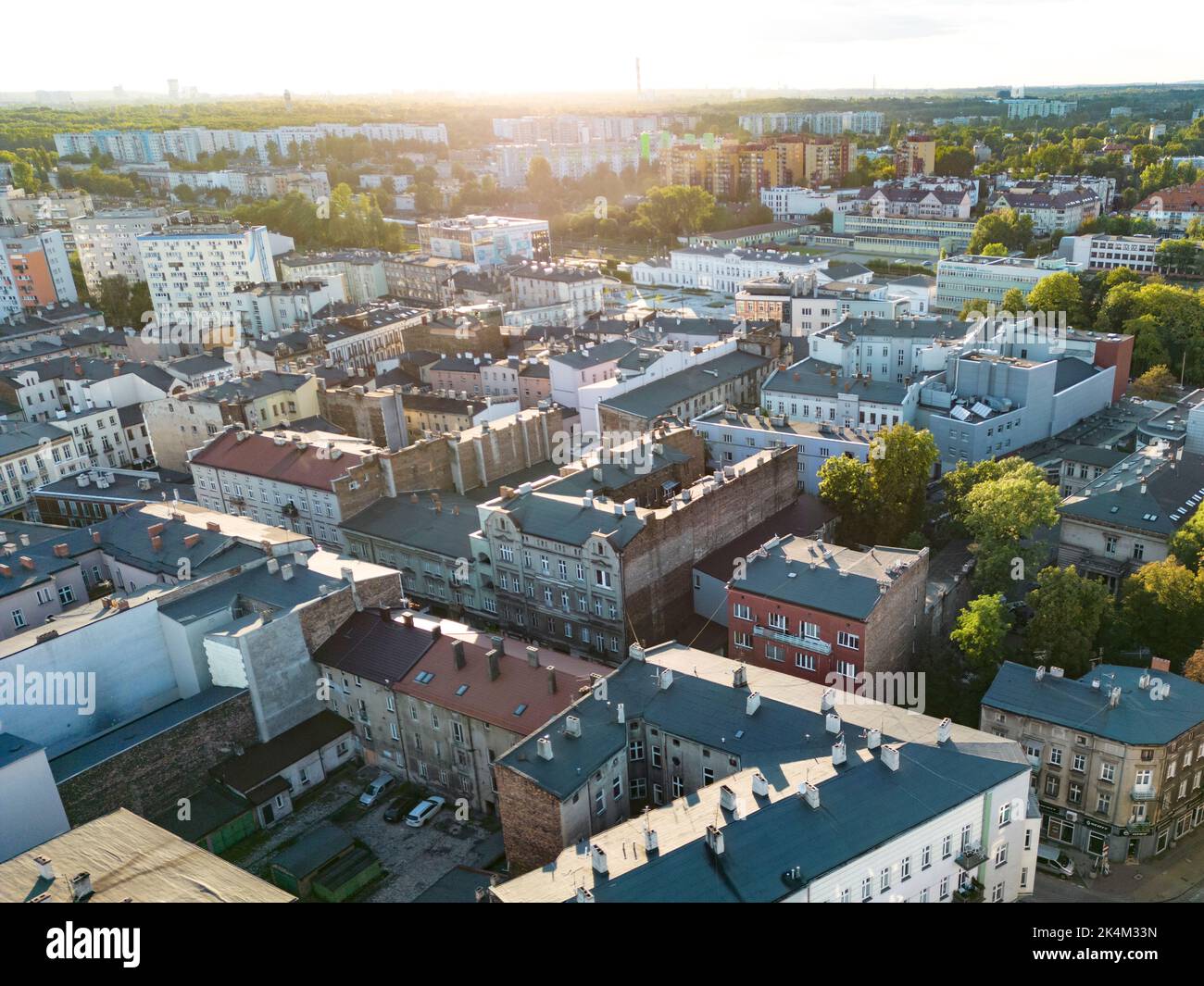 Aerial View of City Center of Sosnowiec. The largest city in the ...