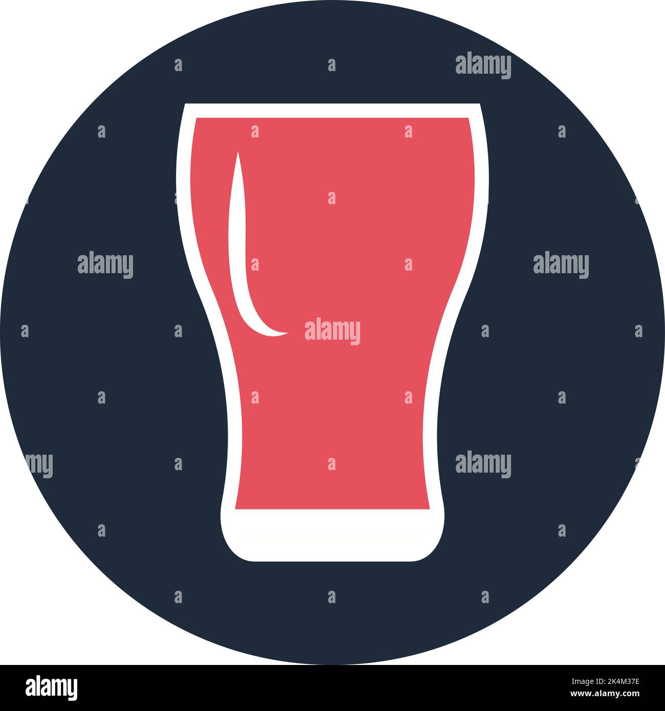 Pink soda in glass, illustration, vector on a white background Stock ...