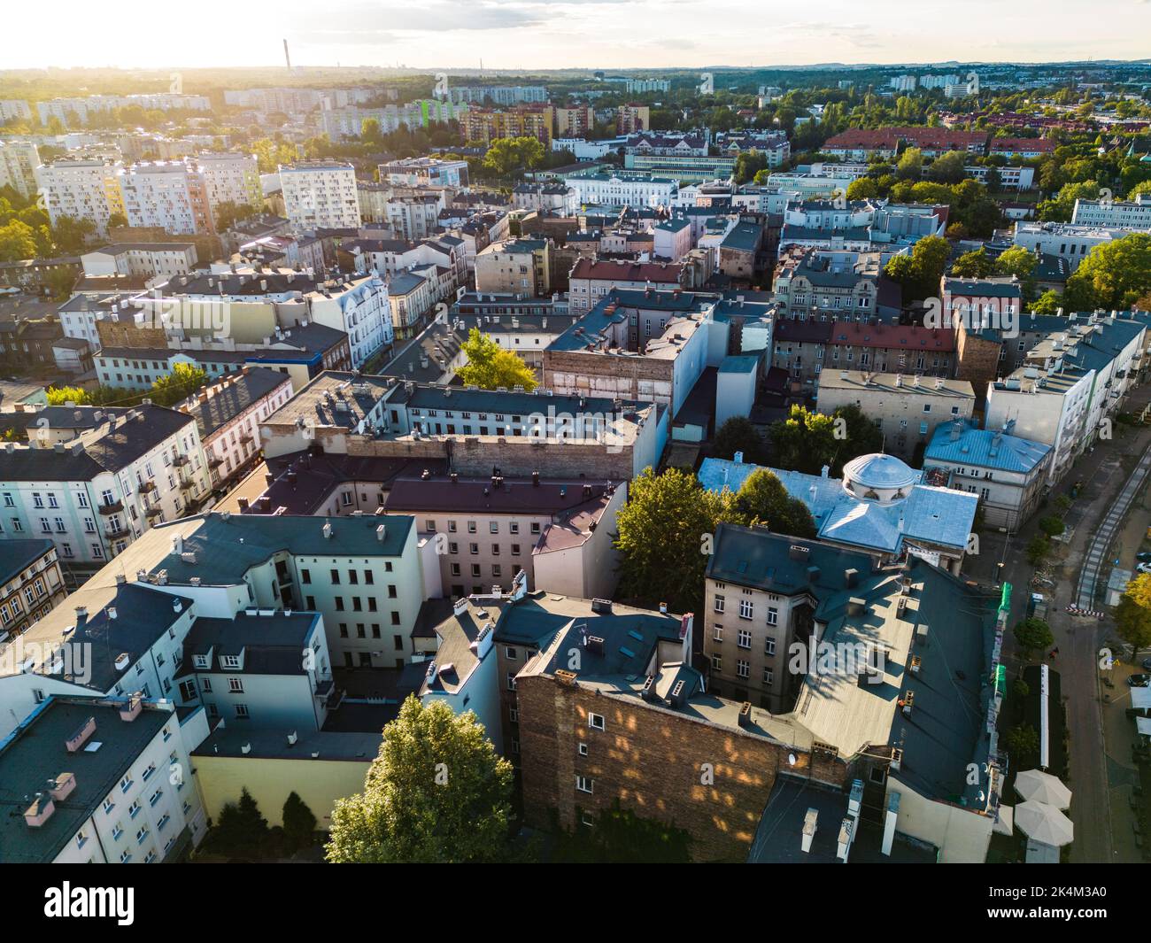 Aerial View of City Center of Sosnowiec. The largest city in the ...