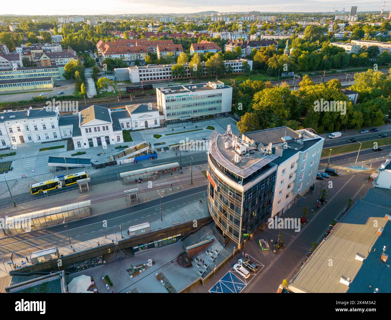 Aerial View of City Center of Sosnowiec. The largest city in the ...