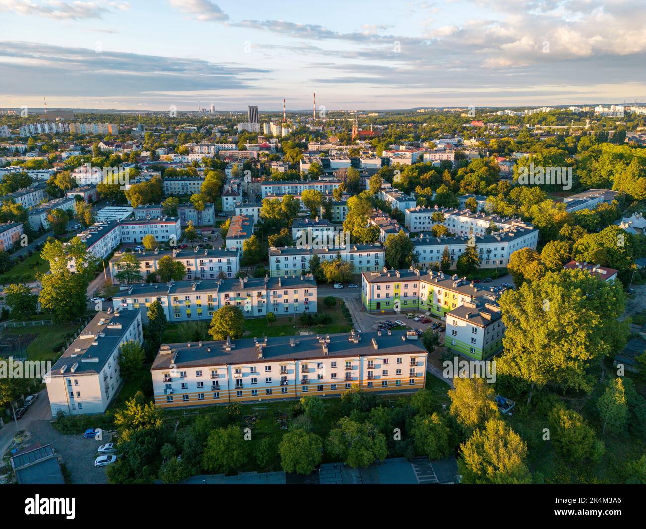 Aerial View of City Center of Sosnowiec. The largest city in the ...