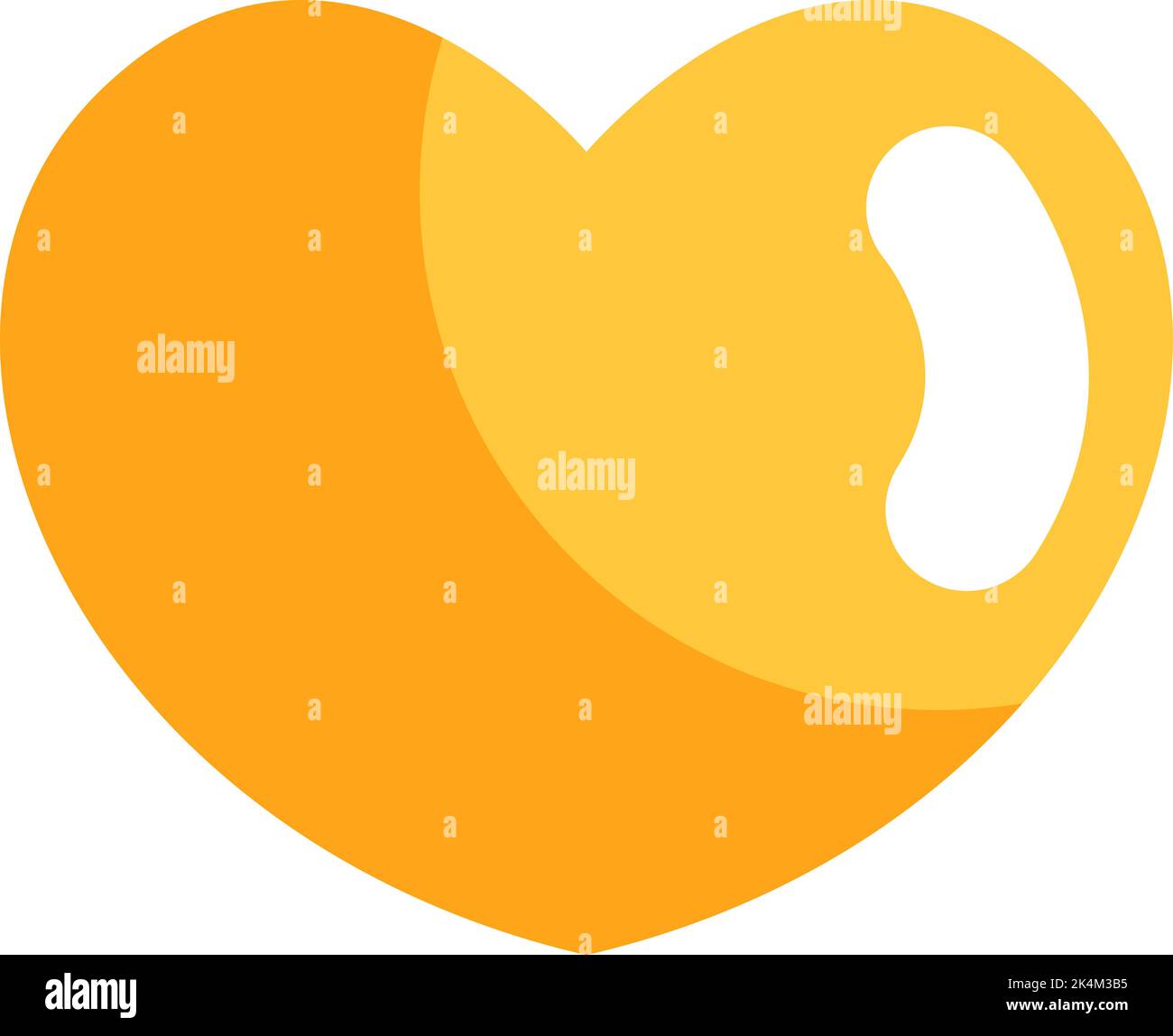 Yellow heart, illustration, vector on a white background Stock Vector ...